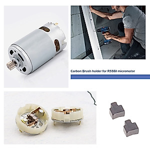 Create idea 2x RS550 Motor Carbon Brushes Holder and 4x Carbon Brushes Compatible with BOSCH Compatible with MAKITA Compatible with DEWALT Suitable for RS550 Micro Motor