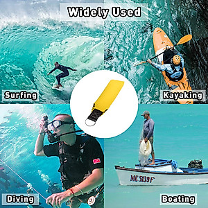 Floating Neoprene Keychain, Rectangle Buoyant Key Ring, Water Sports Keychain for Marine Boat, Fishing, Sailing, Surfing, Kayaking, Swimming, Diving, Water Sports Yellow