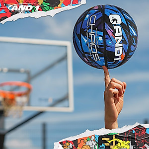 AND1 Chaos Rubber Basketball: (Deflated w/Pump Included), Official Regulation Size