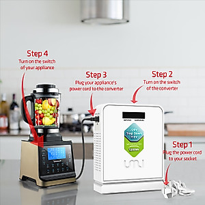 UMI 1200W 2000W Step Down Voltage 220v to 110v Converter, Heavy Duty Power Converter 220V to 110V, Good Transformer for Overseas, Step Down Converter 220V to 110V - US to Europe Voltage Converte