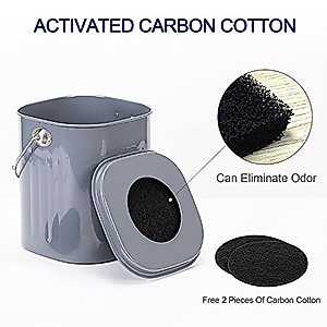 NALATI Nuovoo 1.3 Gal Compost Bin with Lid for Kitchen Countertop, Rust Proofw, Non Smell Filters (Grey)