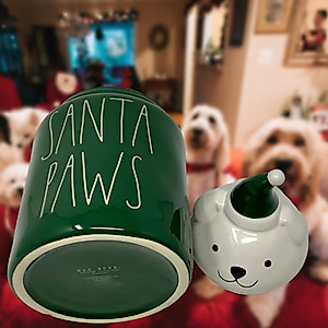 Rae Dunn by Magenta RAE DUNN GREEN SANTA PAWS CHRISTMAS TREAT CANISTER with PUPPY LID - Artisan Collection By Magenta – Great addition to