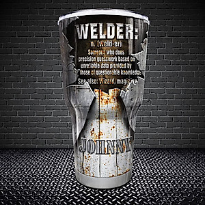 N NAMESISS All Over Printed Tumbler, WELDER Personalized Someone Data Provided By Those Of Questionable, Magician, Gift for Father, Him, Father's Day, 30 OZ
