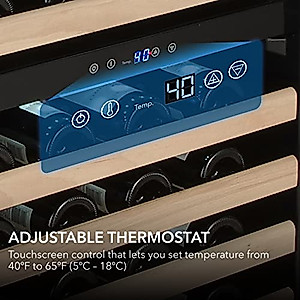 Whynter BWR-1002SD 100 Built-in or Freestanding Stainless Steel Compressor Large Capacity Wine Refrigerator Rack for Open Bottles and LED Display, Black-100, Black