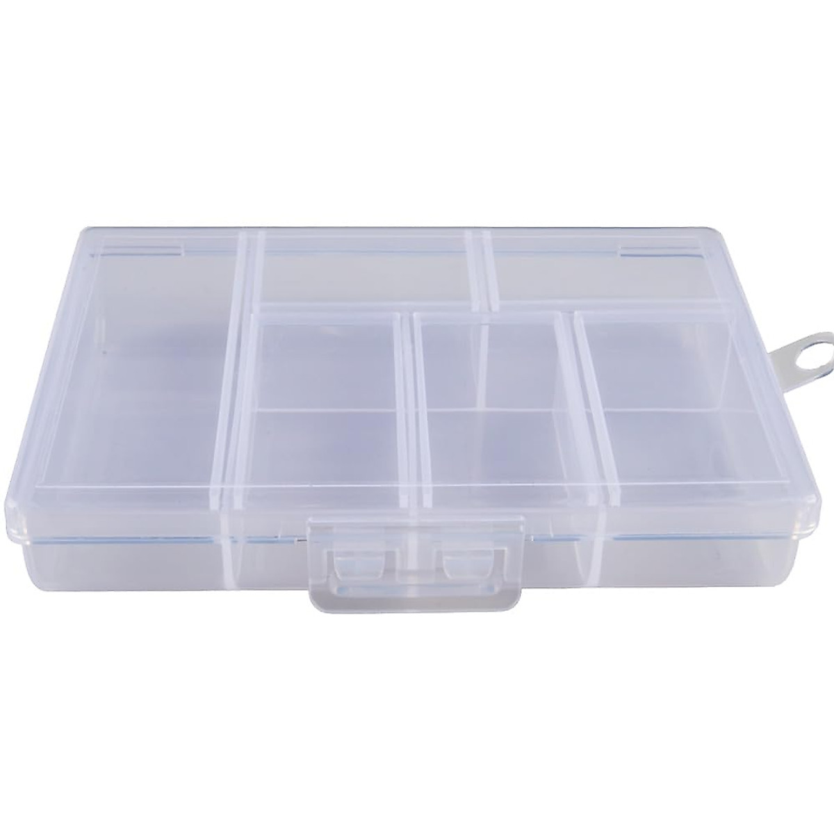 Craft County Small Clear Plastic Organizer – Store Craft Supplies, Beads, and Other Small Items – 6 Compartments