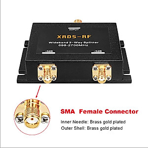 Wide-Band 2 Way Splitter-3dB SMA Female-50 Ohm Cellular Signal Splitter for 4G/LTE System by XRDS-RF