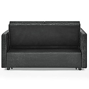YUNLife&Home Modern Upholstered Futon Loveseat Sofa Convertible to Sleeper Sofá Bed,Love Seat Chaise Lounge Couch Chair 2-Seat with Adjustable Backrest for Living Room Apartment Small Space