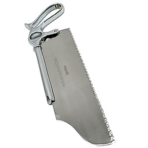 Premium Satterlee Bone Saw Ring Handle Stainless Steel Cutting Edge-12" (30.5 cm), light metal handle with stainless 9" (22.9 cm) blade