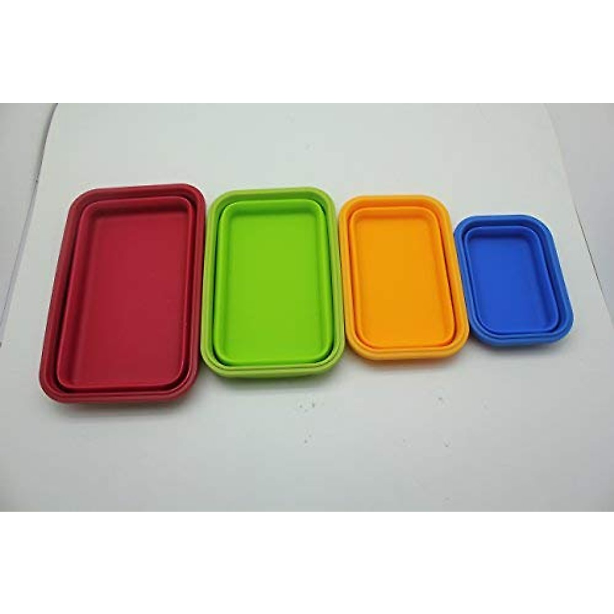 Sailing Elegant Collapsible Silicone Lunch Box/Container, Super Convenient Stackable Food Storage Containers, Material Safe (Set of 4, Multi)