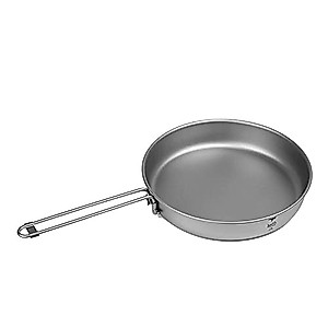 JAHH Titanium Folding Frying Pan Ultralight Cooking Pot Portable Outdoor Camping BBQ Cookware Pot Tableware Cutlery