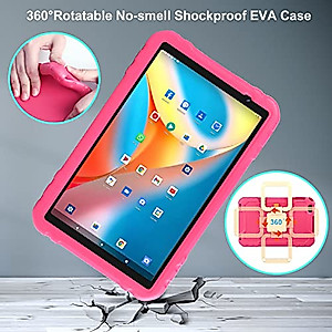 2023 Tablet 10 inch Android 13 Tablets with Octa-Core, 14GB RAM 128GB ROM, 8000mAh Battery, Drop-Proof Case, TF 512GB, HD IPS Touchscreen, 5G/2.4G WiFi, Bluetooth 5.0, GPS, Split Screen Support -Pink