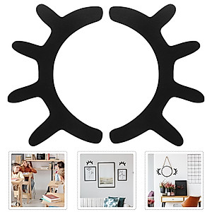 VOSAREA 2pcs Sleepy Eyes Wall Decor Wooden Eyelash Bedoom Wall Decoration Sleepy Eyes Wall Stickers Art Decals for Nursery Baby Room Kids Bedroom, Black