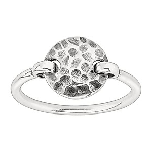 Silpada 'Seychelles' Hammered Disc Floater Ring in Sterling Silver, Size 8, Size 8