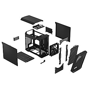 Fractal Design Torrent Nano Black - Solid Side Panel - Open Grille for Maximum air Intake - 180mm PWM Fan Included - Type C - mITX Airflow Mini Tower PC Gaming Case