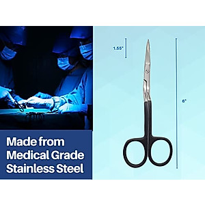 Bent Handle Curved Embroidery Scissors 6 Inch Curved Applique Scissors for Machine Embroidery & Fabric Stitches by Artman Instruments