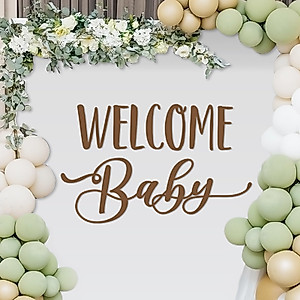 Dunzoom Welcome Baby Baby Shower Party Decal Sign Baby Shower Welcome Sign Decorations Baby Shower Party Wall Decal Sign Pregnancy Gender Reveal Stickers Boy or Girl for Wall Balloon Arch Backdrop