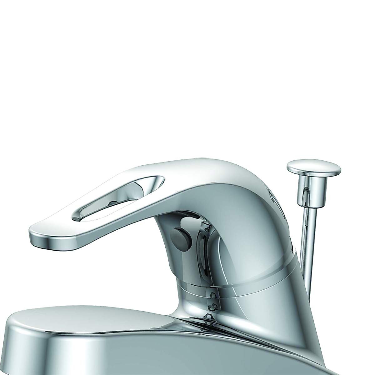 EZ-FLO Prestige Collection Single Handle Low Spout Lavatory Faucet, Bathroom Sink Faucet with Loop Lever Handle, Less Pop Up, Chrome, 10088LF