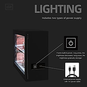 Sikivot Model car Display case 1/64 Scale,Simulation Garage Model,1:64 Wall-Mounted Band lamp Display Garage.