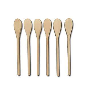 6 Piece Wooden Spoon Set - Healthy Non Stick Cooking Utensils for Mixing Stirring and Cooking Purposes