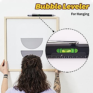 7 in 1 Multitool Pen, Multitool Tech Tool Pen for Men, Aluminum Construction Tools Gadget Stocking Stuffers Gifts for Dad Husband Father - Black