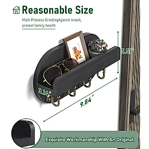 buways Key Holder Wall Mount,Key Holder for Wall Decorative Key and Mail Holder with Shelf,Modern Key Rack for Home Wall Decor for Apartment Office Entryway Front Door Living Room (Stylish Black)