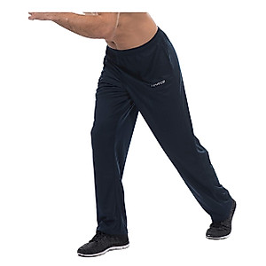 CENFOR Men's Sweatpants Pockets Open Bottom Athletic Pants Jogging, Workout, Gym, Running, Hiking,Training(Navy Blue,M)