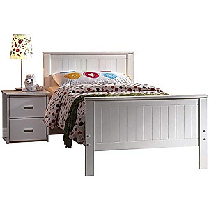Harper&Bright Designs Twin Bed Frame, Solid Wood White Twin Size Captain Bed with Headboard and Footboard, No Box Spring Needed, Easy Assembly Wooden Bed Support, Ideal for Girls Bedroom, Guest Room
