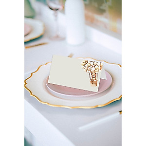 Place Cards for Bear Balloon Party, Editable Name Place Cards, Seating Place Cards for Tables, Tent Style Cards for Baby Shower, Birthday Party, Easy Folding, Pack of 25 Escort Cards(B01)