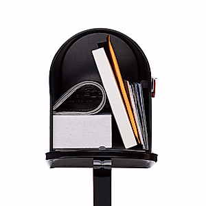 Architectural Mailboxes Mailbox to Go Galvanized Steel Mailbox and Post Kit, MC11KITBAM, Black, Medium Capacity