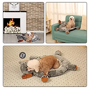 WEOK Heartbeat Puppy Toy, Dog Anxiety Relief Toys with Heartbeat, Dog Heartbeat Toy Bed Mat for Anxiety, Puppy Heartbeat Sleep Aid Comfort Toy for Puppy Dogs Cats Pets