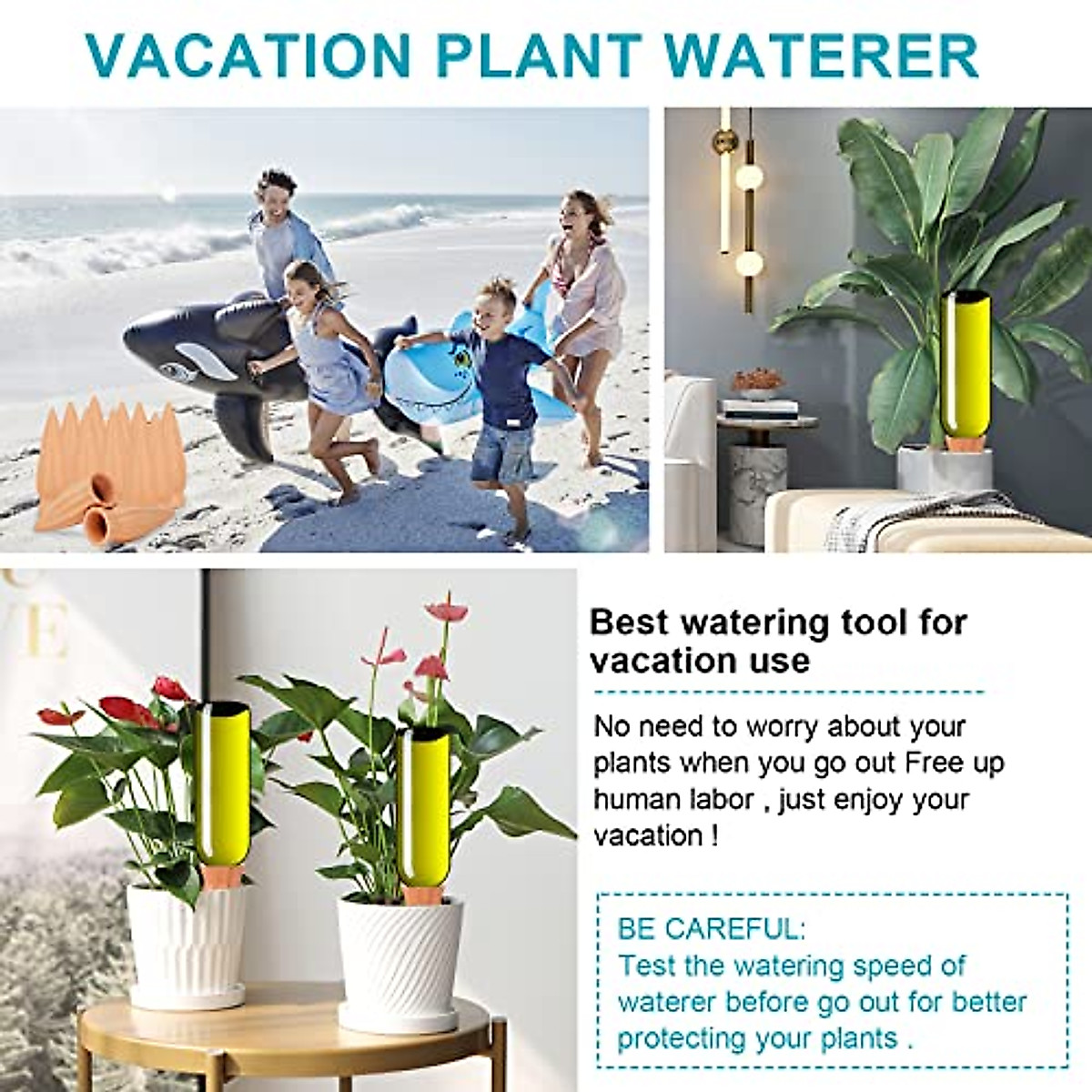 KOAMLY 12 Pcs Self Watering Spikes,Terracotta Plant Watering Devices,Terra Cotta Self Watering Planter Insert,Recycled Wine Bottle Water Plants While Away