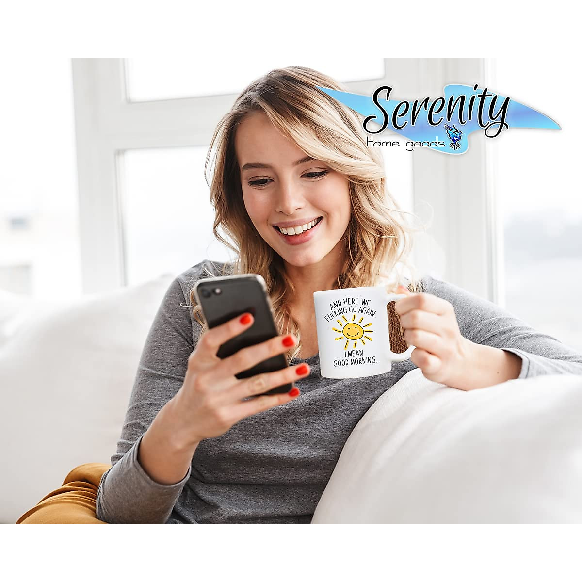 Here We F*cking Go Again I Mean Good Morning | Hilarious Funny Birthday or Christmas Gag Gift For Mom Dad | Fathers Mothers Day Novelty Sarcastic Coffee Mug For Men Women Wife Girlfriend