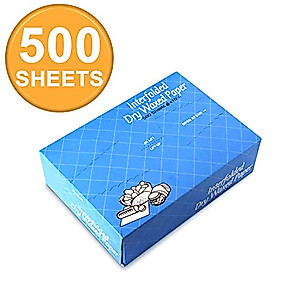 [500 Pack] Interfolded Food and Deli Dry Wrap Wax Paper Sheets with Dispenser Box, Bakery Pick Up Tissues, 6 x 10.75 Inch