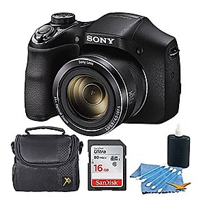 Sony Cyber-Shot DSC-H300 Digital Camera Black Bundle with Camera Bag and Ultra SDHC 16GB UHS Class 10 Memory Card