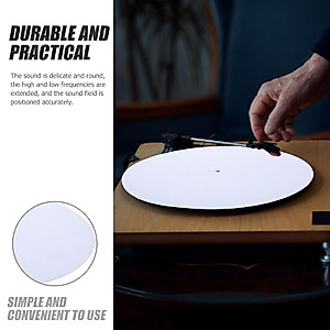 Turntable Mat Dj Slipmats White 30 X 30 X 0.2cm Anti-Static Felt Mat for Record Player