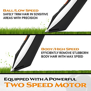 Orbs™ V2 Electric Groin Hair Trimmer for Men w/Two Speeds, Premium Ball & Body Groomer Shaver for Men, Fully Waterproof Mens Trimmer w/Replaceable Ceramic Blade Heads, 90 Min Battery Life