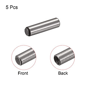 uxcell M6 Internal Thread Dowel Pin 5pcs 10x35mm Chamfering Flat Carbon Steel Cylindrical Pin Bed Bookshelf Metal Devices Industrial Pins