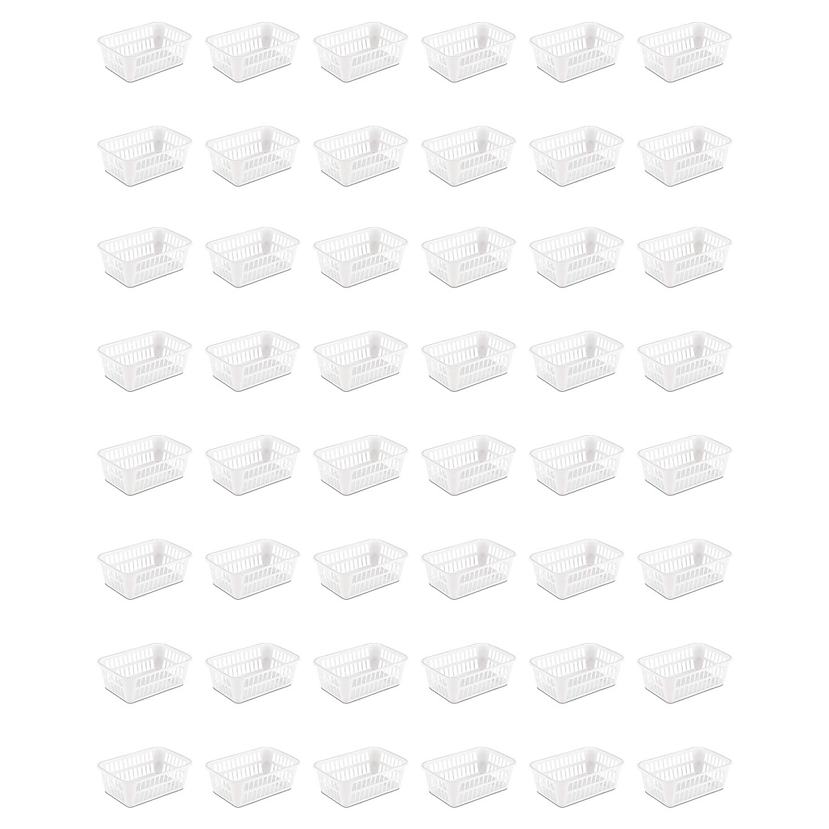 Sterilite 16088048 Storage Basket, White, 48-Pack