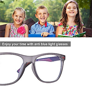 Madison Avenue Blue Light Bocking Glasses for Kids Flexible TR90 Frame Anti Blue Light Ray Anti Eyestrain UV Glare Computer TV Phone Gaming Study Glasses Boys Girls Age 5-8 (Transparent Grey)