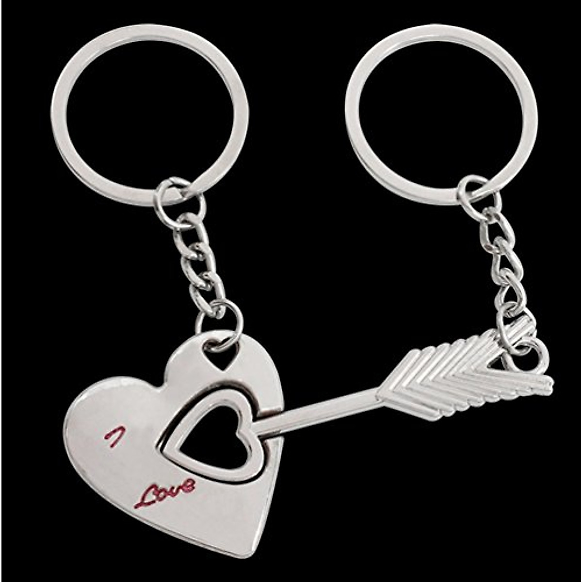 ODETOJOY Matching Puzzles Keychain Engraved Key Ring for Couples Best Friends You Hold The Key to My Heart Forever Couple Keychain