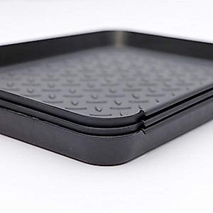 Boot Mat Tray for Floor Protection,3 Pack Black Shoe Tray,Boot Drying Mat w/Lip, Dirt Rug, Dog Water Mat & Litter Box ray,Garden Garage-Indoor Outdoor (Black)