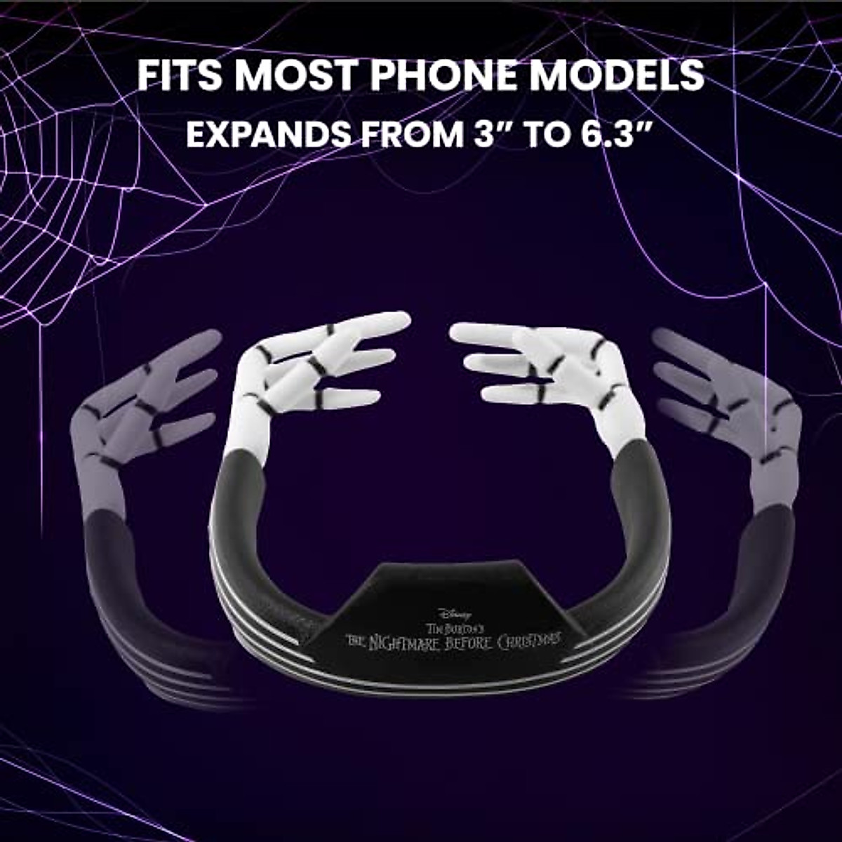 Jack Skellington Hands Phone Stand for Desk- Tim Burton’s The Nightmare Before Christmas Jack and Sally Phone Holder Stand for Office – Disney Gifts and Stocking Stuffer for Disney Adults and Kids