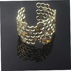 KESYOO Cuff Bracelet Bangle Bracelets Chunky Bracelet Arm Cuff Honey Bee Hive Bracelet Minimalist Bangle Bracelet Aesthetic Bee Jewelry for Women