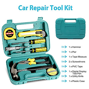 Car Emergency Roadside Tool kit,Road Side Safety Assistance Kit for Women Men Adult,Auto Truck Vehicle Emergency Bag with Shovel Jumper Cable First Aid Kit Blanket Front Rear Cover Alignment Tool
