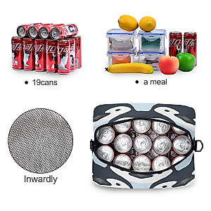 Cute Animal Penguin Pattern Lunch Bags for Women Insulated Reusable Lunch Tote Holder Lunch Cooler Bag Lunch Box with Shoulder Strap for Men Kid Girl