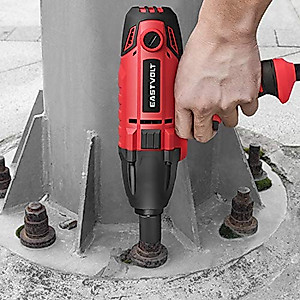 Eastvolt 800W Electric Impact Wrench, Heavy Duty 7.5 Amp Corded Max Torque 450 Ft-lbs 3400 RPM, 1/2 Inch with Hog Ring Anvil