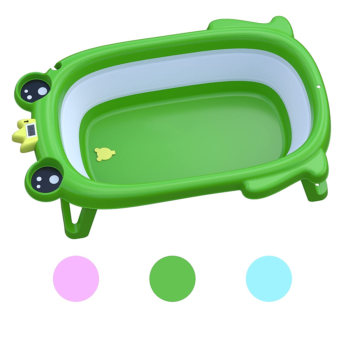Multipurpose tub-pet tub- Foldable tub- Water Basin- Thermometer Equipped tub- Space Saving tub (Green)