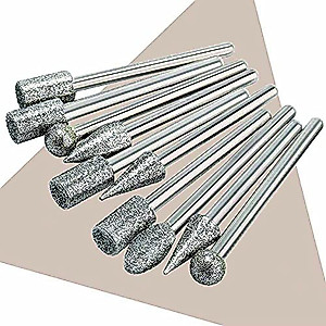 Stone Carving Set Polishing Diamond Burrs, Rotary Tools Accessories Grinding Burrs with 1/8 inch Shank For Carving, Engraving, Grinding, Polishing Stone, Glass, Jewelry, Ceramics, Rock