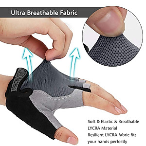 Accmor Cycling Gloves for Men Women, Bike Gloves Half Finger Road Bike MTB Gloves, Anti-Slip Shock-Absorbing Glove for Fitness Cycling Outdoor Sports