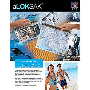 LOKSAK - aLOKSAK Waterproof Cellphone Dry Bags - Airtight Underwater Phone Pouch - Touch Screen Compatible - Diving Certified (2 Pack - 8in x 11in)